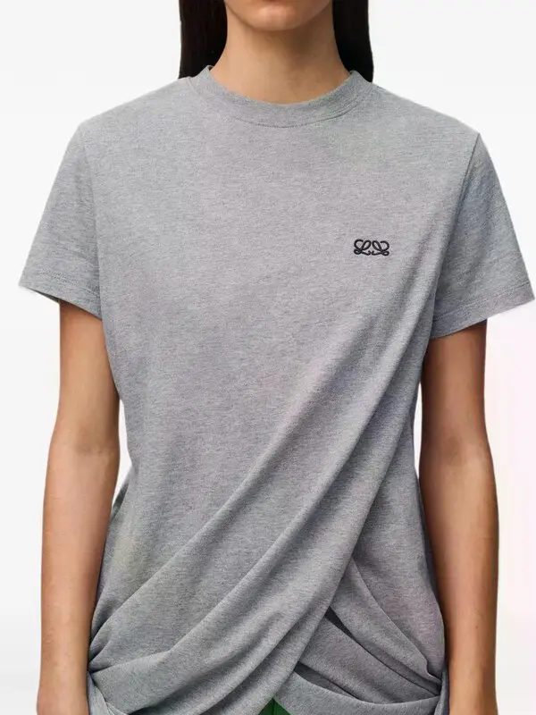 Loewe Anagram Embroidered Draped T-shirt - Grey
