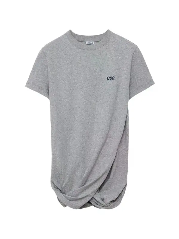 Loewe Anagram Embroidered Draped T-shirt - Grey