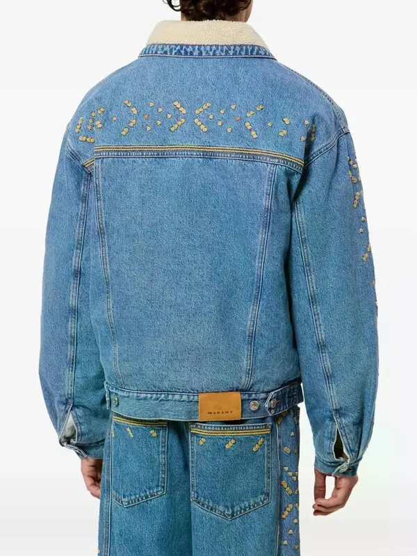 MARANT Jackson Embroidered Denim Jacket - Blue