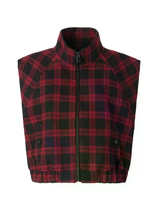 Pinko Sleeveless Gilet With Checked Pattern