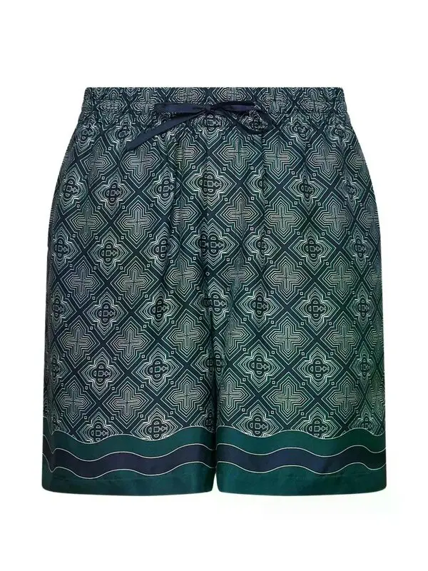 Casablanca Radiating Monogram Silk Shorts