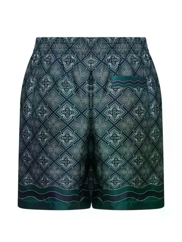 Casablanca Radiating Monogram Silk Shorts