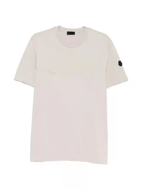 Moncler Logo-embroidered T-shirt - Neutrals