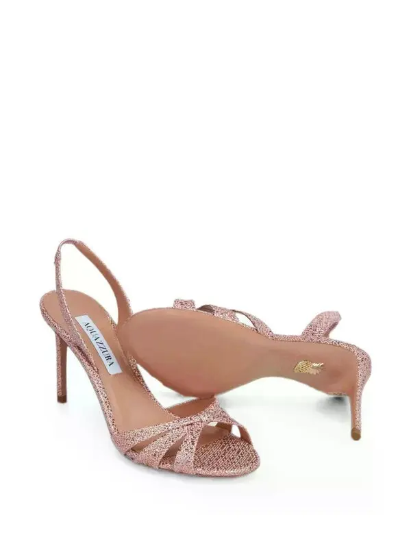 AQUAZZURA Woven-texture Crossover-strap Pumps
