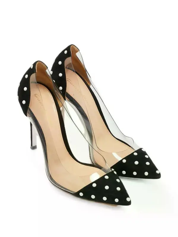 GIANVITO ROSSI Plexi Pearl Embellished Pumps