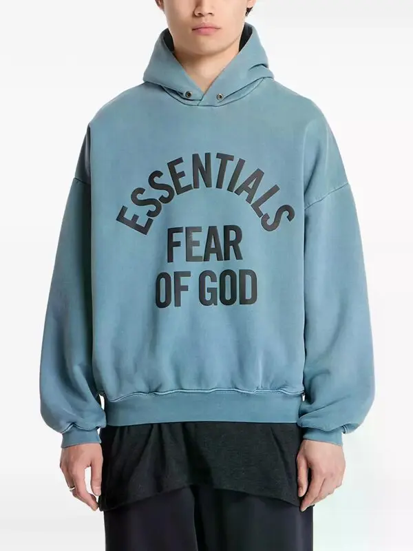 Fear Of God Campus 90's Logo-print Hoodie - Blue