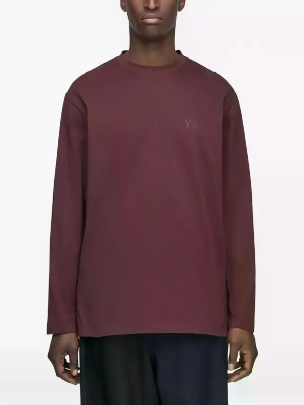 Y3 Long Sleeve Logo T-shirt - Brown