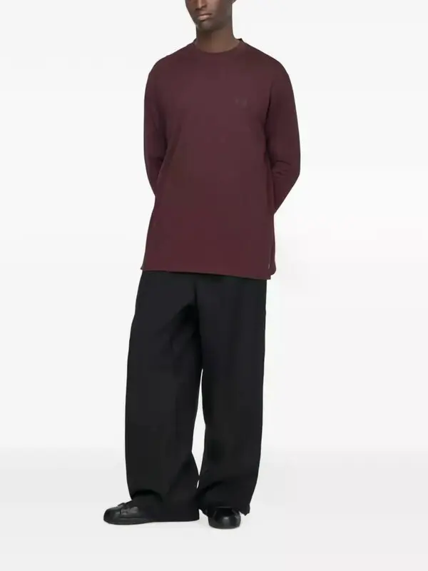 Y3 Long Sleeve Logo T-shirt - Brown