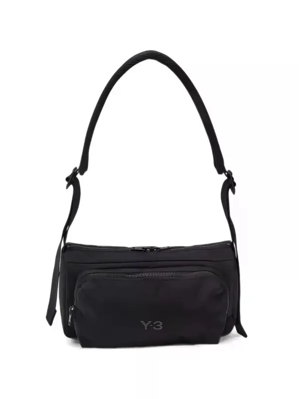 Y3 Logo Print Cross Body Bag - Black