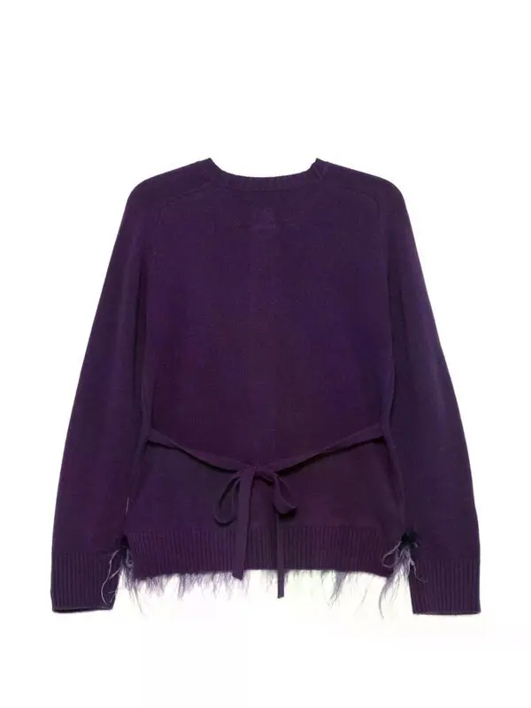 P.a.r.o.s.h Lestat Feather-trim Cardigan
