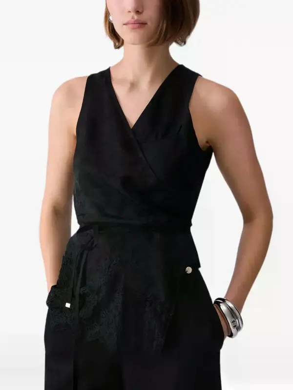 Liu Jo Jacquard Wrap Top With Lace Details