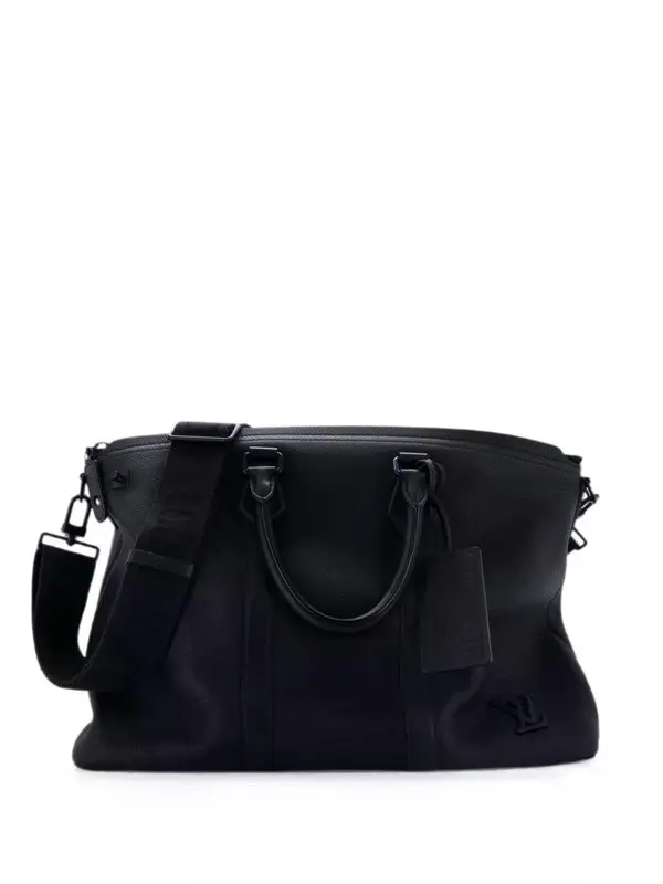 LOUIS VUITTON Aerogram Lock It Tote Leather Satchel - Black