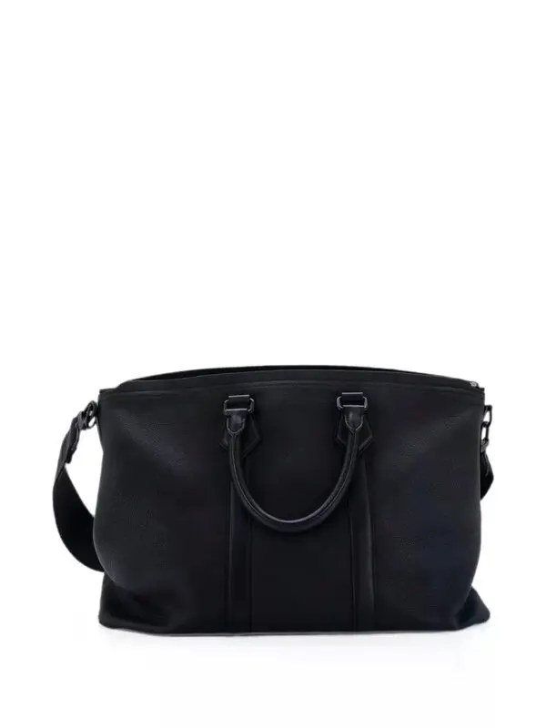 LOUIS VUITTON Aerogram Lock It Tote Leather Satchel - Black