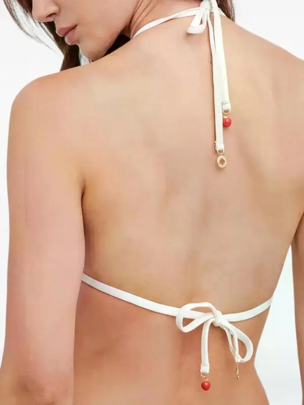Kate Spade New York Apple Print Triangle Bikini Top - Black