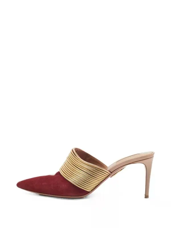 AQUAZZURA Rendez Vous Leather Mules - Red