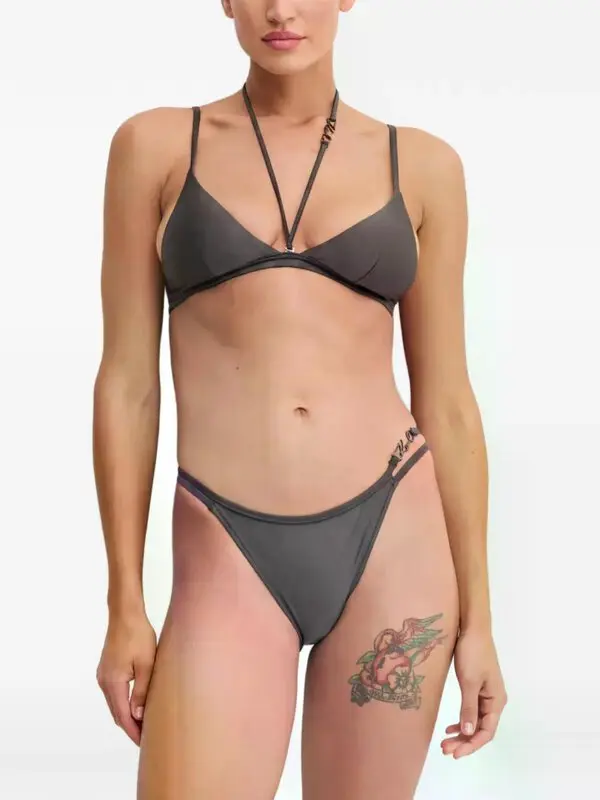 Karl Lagerfeld Logo-plaque Halterneck Bikini Top