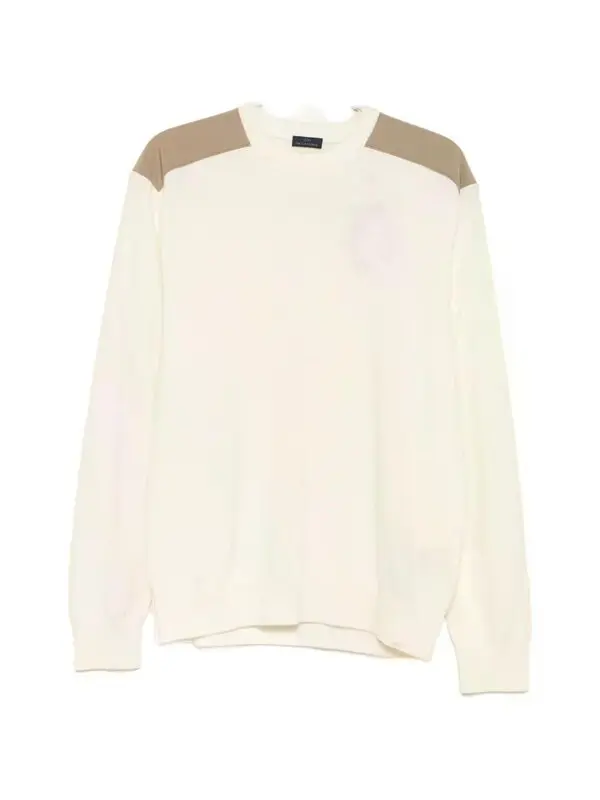 Paul & Shark Contrast-panel Crew-neck Sweater