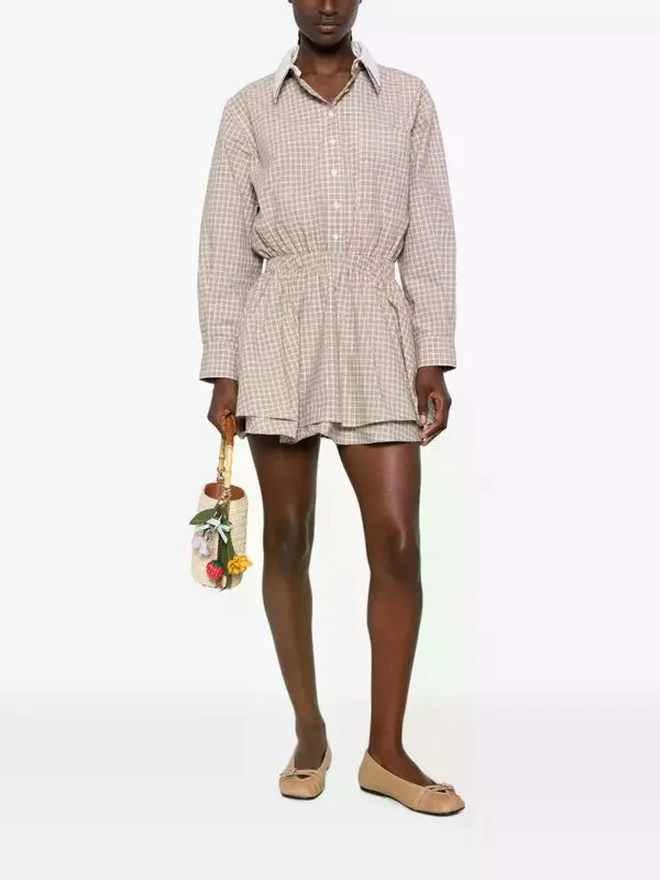 Maje Checked Cotton Mini Dress