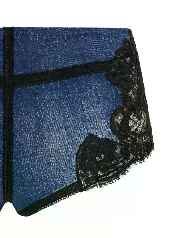 Dsquared2 Lace Insert Denim Shorts