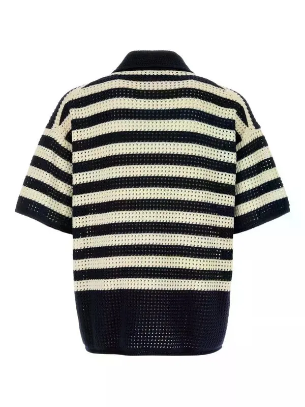 Gucci Striped Crochet Polo Shirt