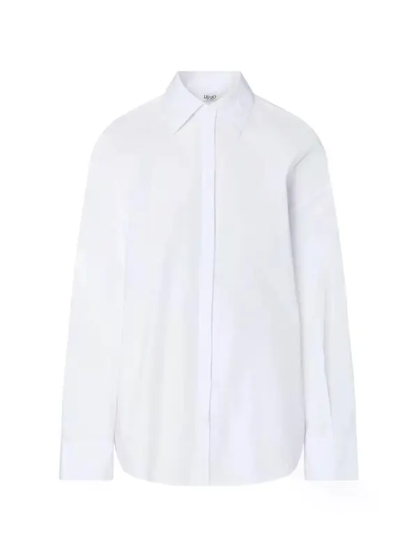 Liu Jo Long-sleeved Poplin Shirt With "je T'aime" Embroidery