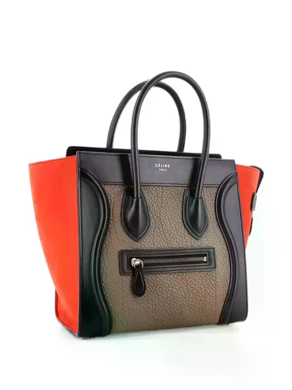 Celine Tricolor Luggage Bag Leather Micro Tote Bag
