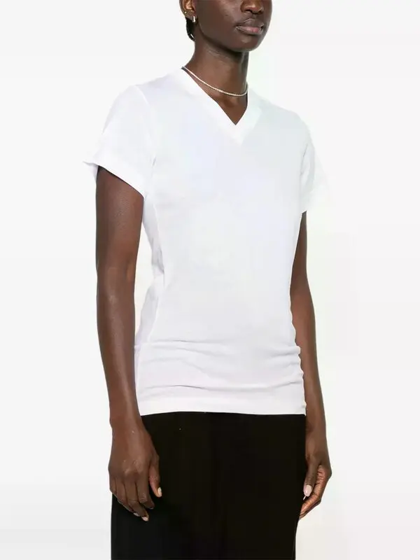 TOTEME Wide-ribbed V-neck T-shirt - White
