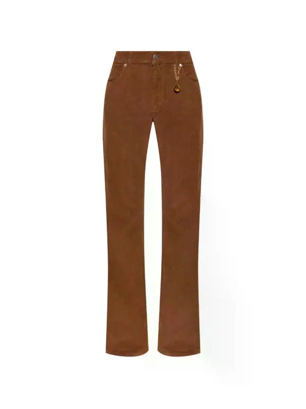 Stella McCartney Corduroy Logo Charm Trousers - Brown