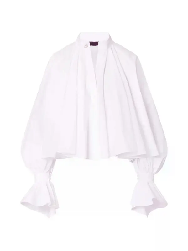 Liu Jo Soft Poplin Shirt With Ruffled Cuffs - White