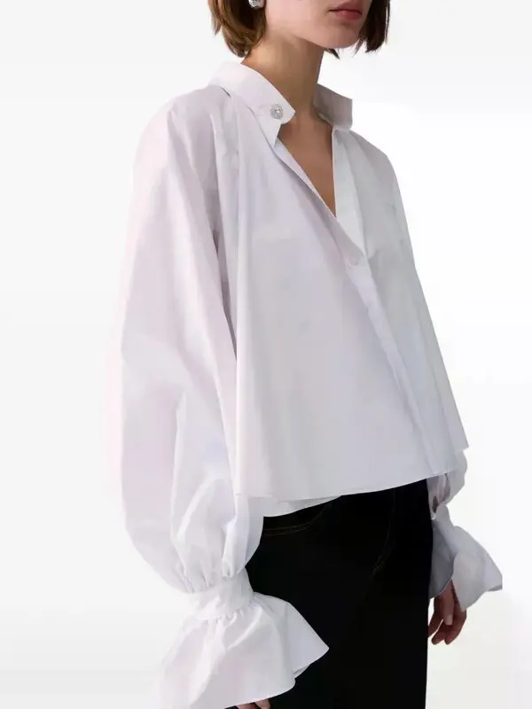Liu Jo Soft Poplin Shirt With Ruffled Cuffs