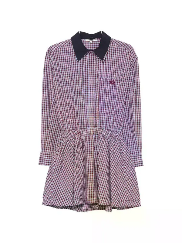 Maje Checked Cotton Mini Dress