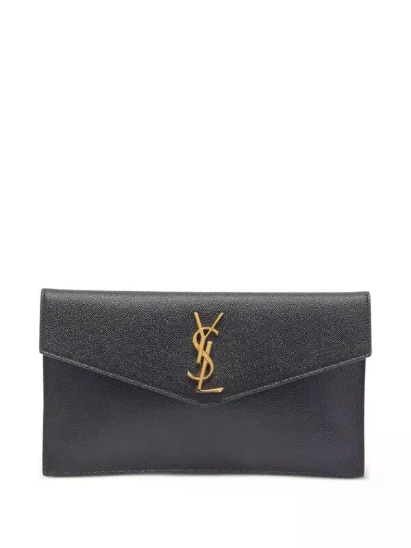 Saint Laurent Uptown Leather Clutch Bag - Black
