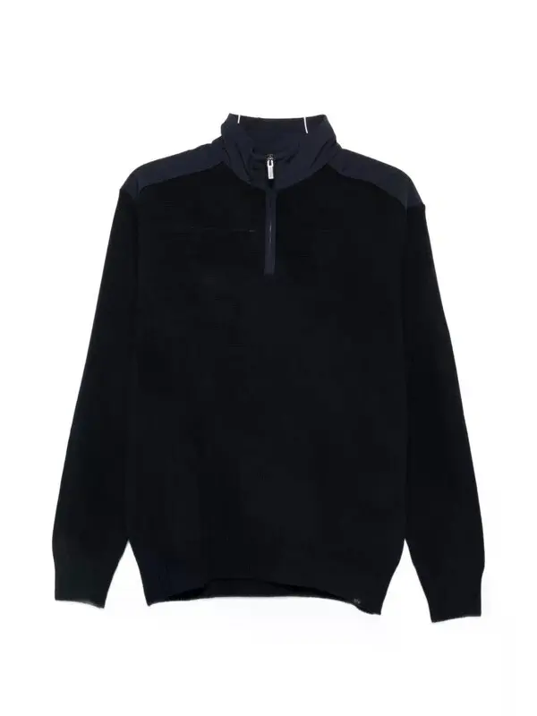 Paul & Shark Quarter-zip Panelled Sweater