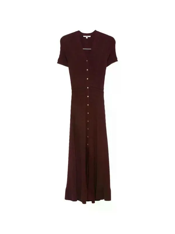 Maje Cable-knit Button-front Maxi Dress