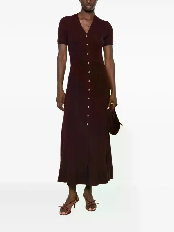 Maje Cable-knit Button-front Maxi Dress