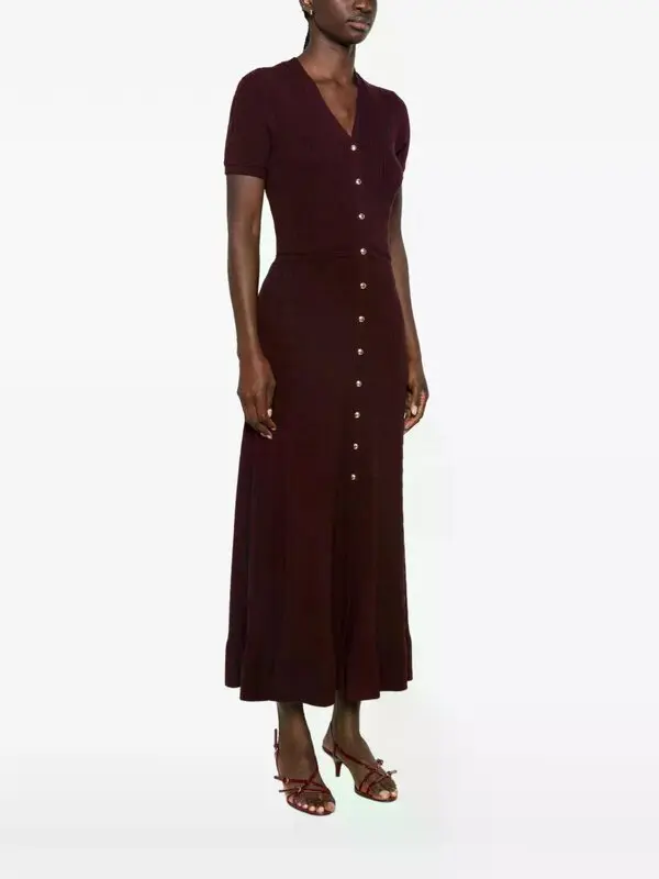 Maje Cable-knit Button-front Maxi Dress