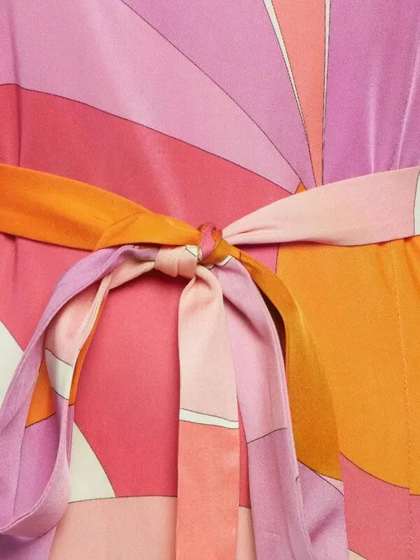 Emilio Pucci Belted Dress With Geometric Print