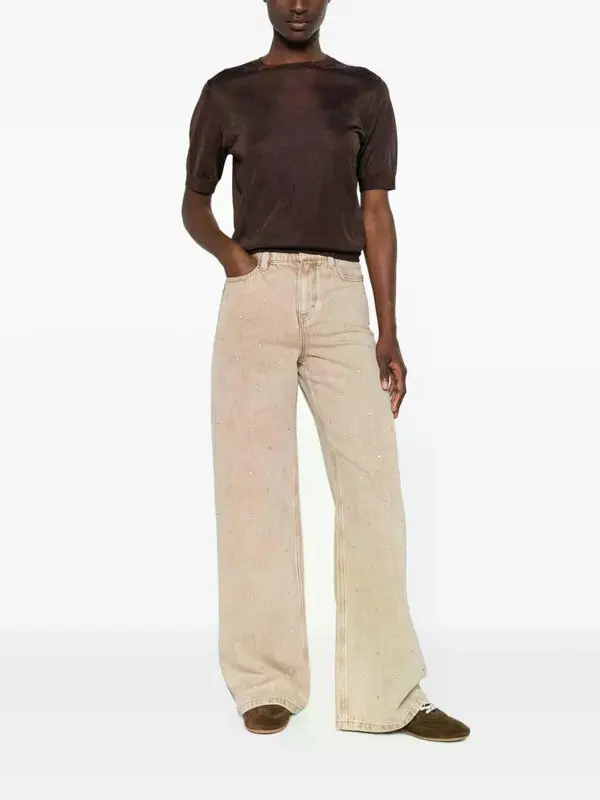 Maje Crystal-embellished Straight-leg Jeans