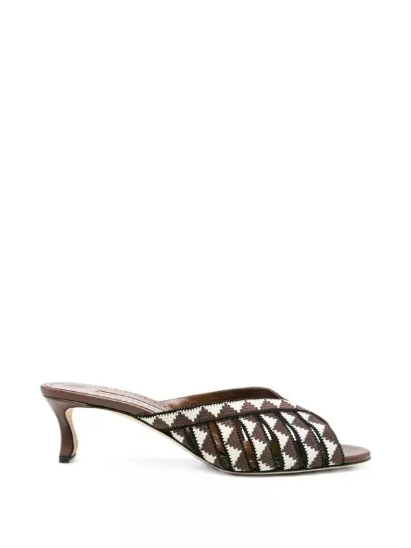 Manolo Blahnik Trofesamu Patterned Sandals - Brown