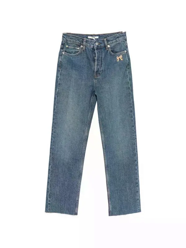 Maje Bow-embellished Straight-leg Jeans