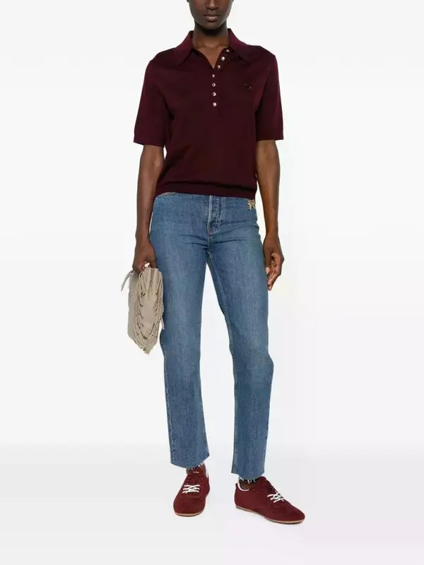 Maje Bow-embellished Straight-leg Jeans