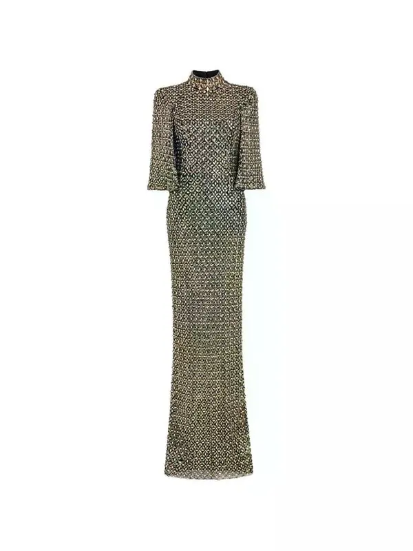 Jenny Packham Embellished Maxi Dress - Neutrals