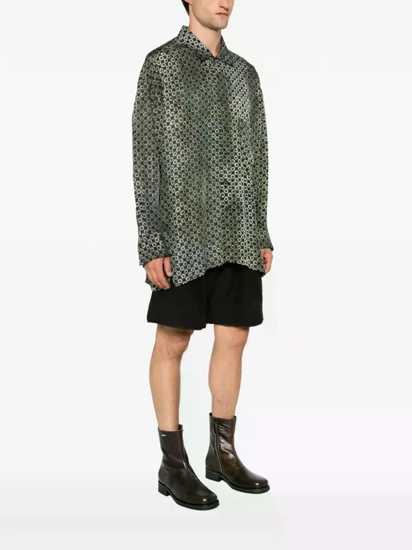 ZIGGY CHEN Geometric-print Long-sleeve Shirt