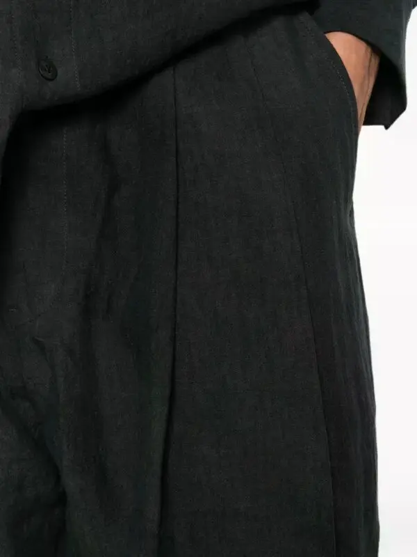 ZIGGY CHEN Pleated Waistband Wide Leg Trousers