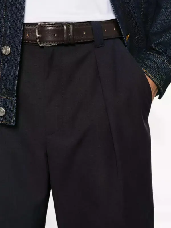 A.p.c. Pleated Straight-leg Trousers - Blue