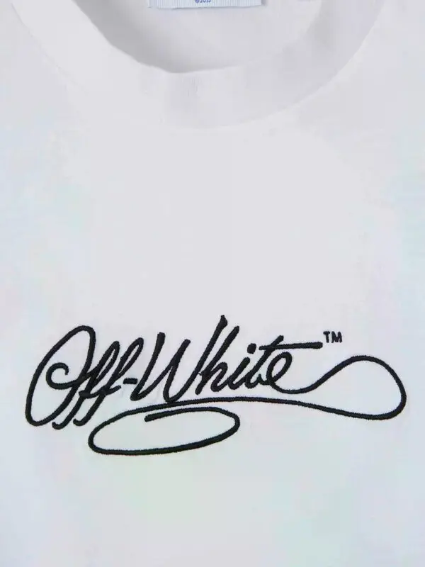 Off-White Logo-embroidered Cotton T-shirt