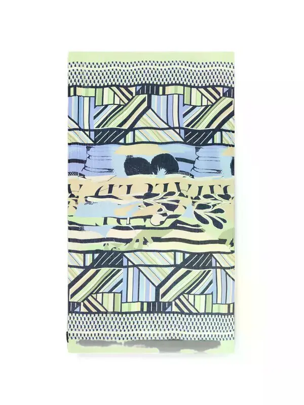BETTY BARCLAY Abstract-print Frayed Scarf