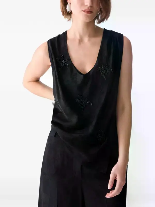 Liu Jo Sleeveless Top With Jewel Embroidery