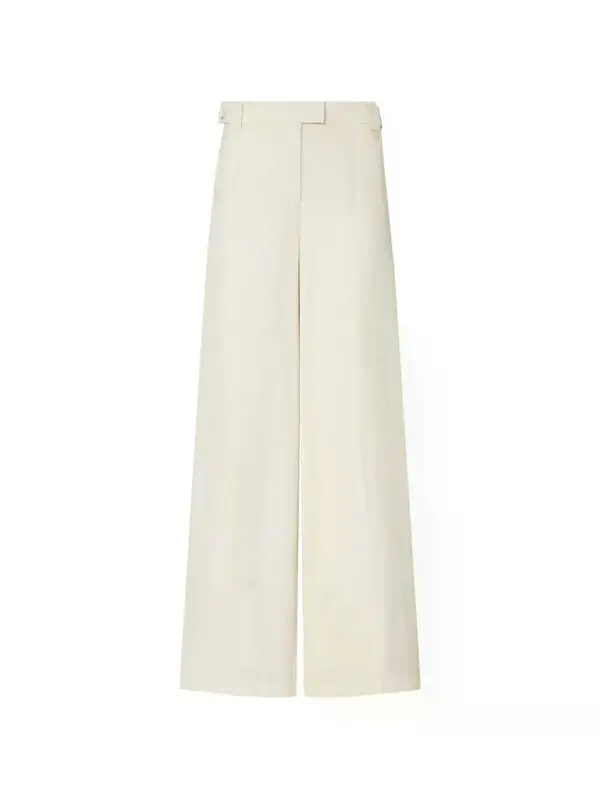 Liu Jo Flamed Viscose Wide-leg Trousers - Neutrals