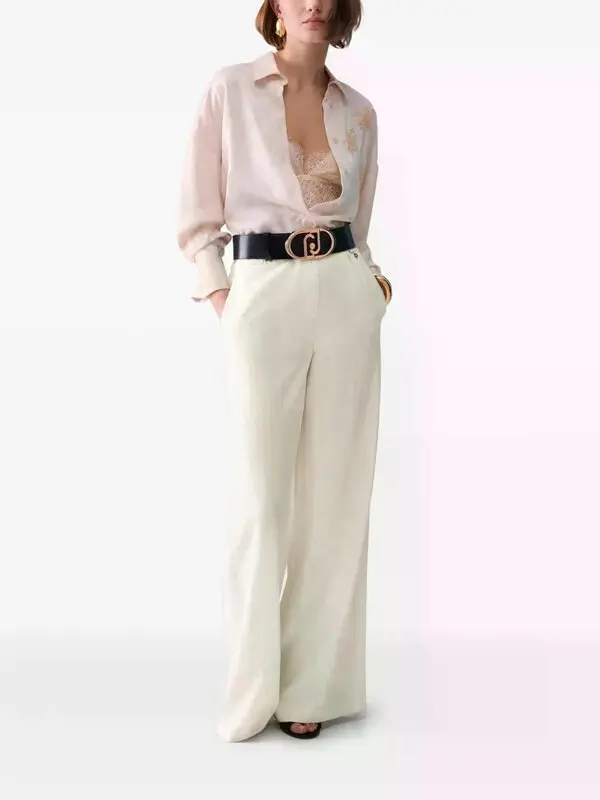 Liu Jo Flamed Viscose Wide-leg Trousers